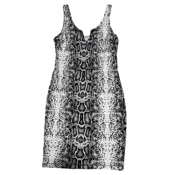 Haute Monde | Dresses | Snake Print Black And Gray Mini Body Con Dress ...